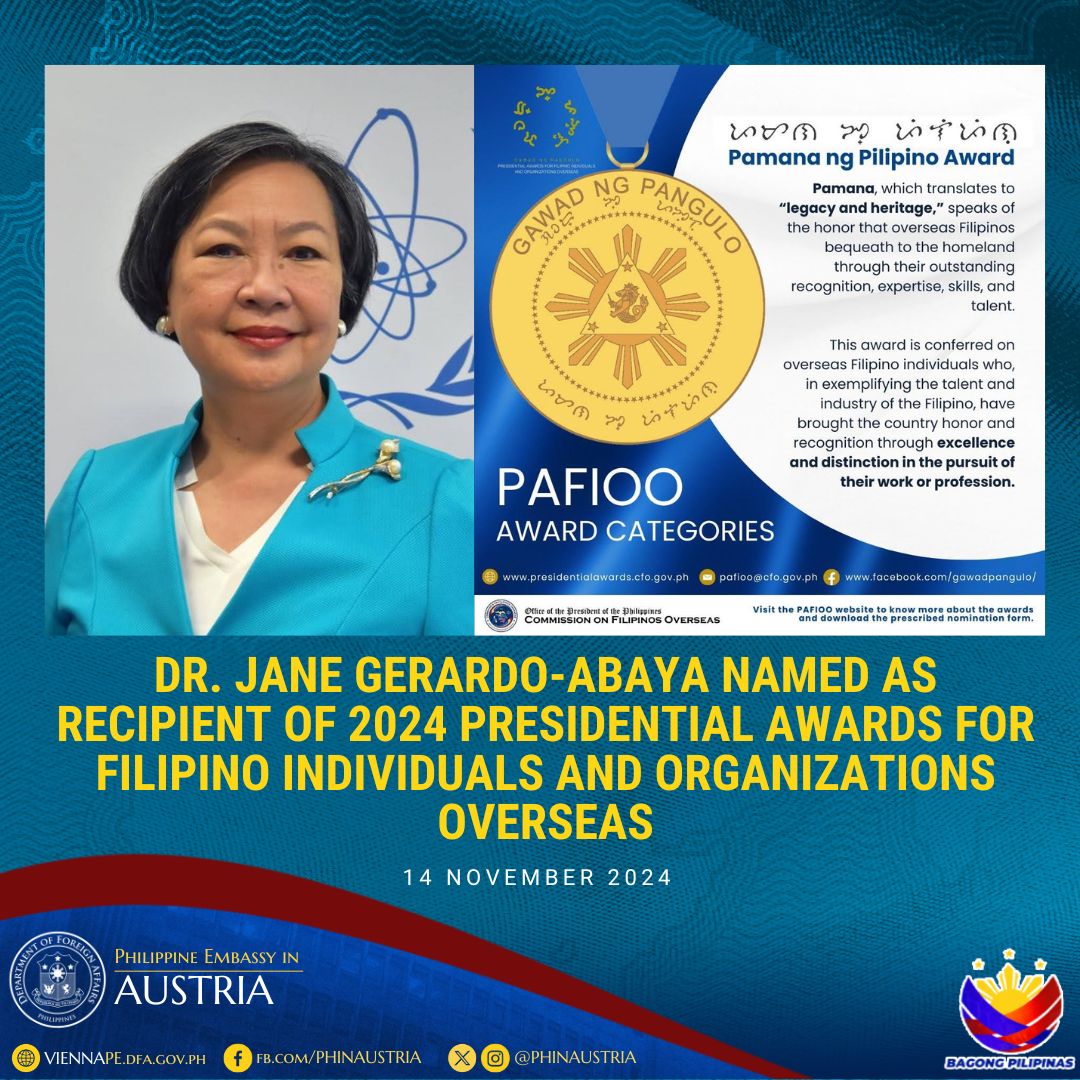 Dr. Jane Gerardo-Abaya Receives the Prestigious 2024 Pamana PAFIO Award ...