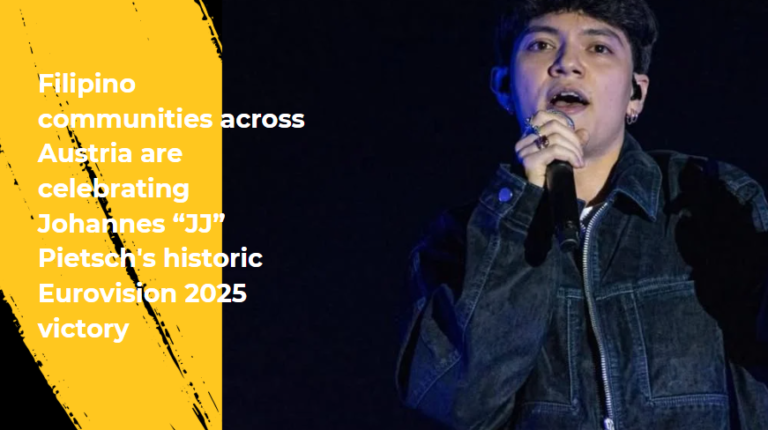 Filipino communities across Austria are celebrating Johannes “JJ” Pietsch's historic Eurovision ...